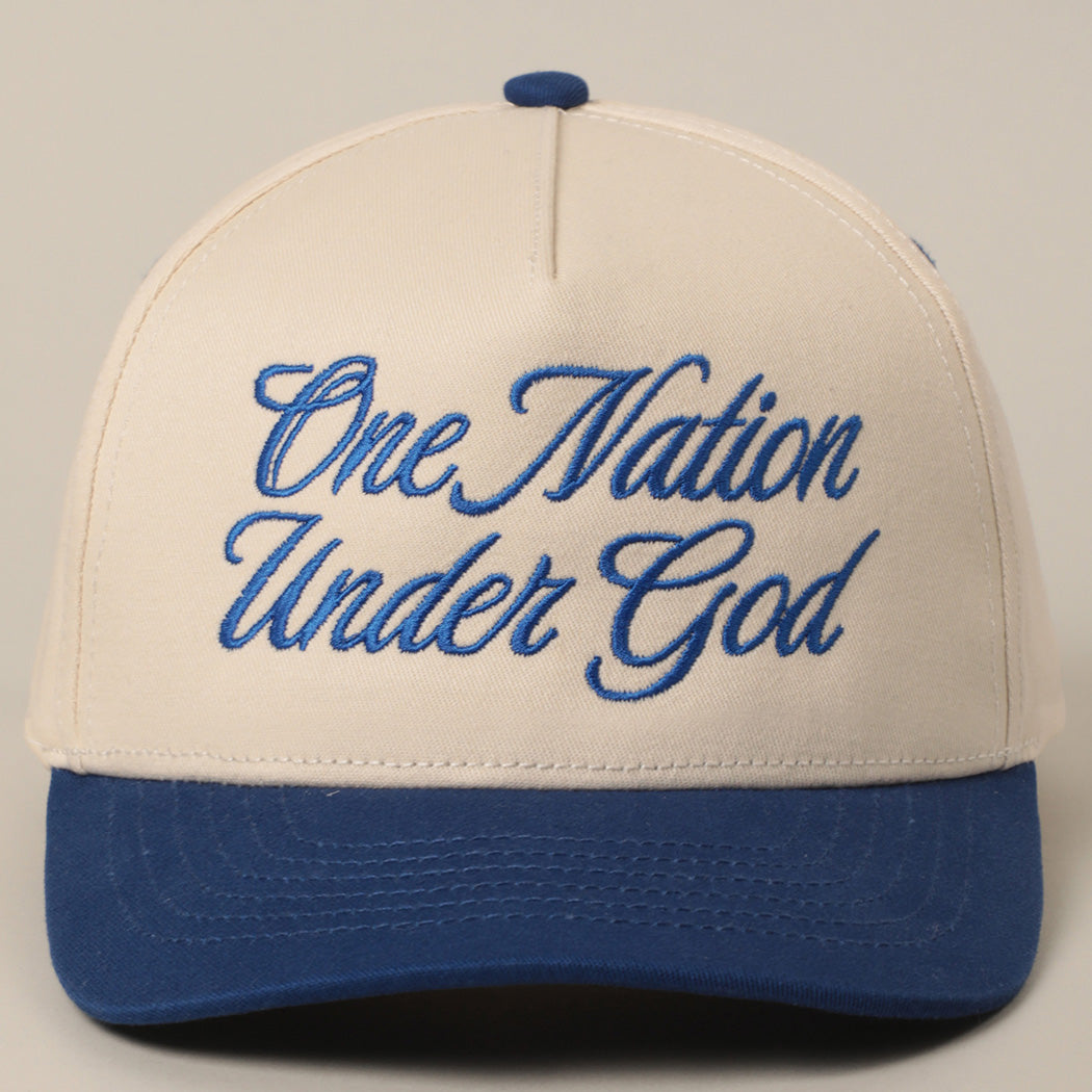 One Nation Under God Embroidered Trucker Hat – Amazing Lace