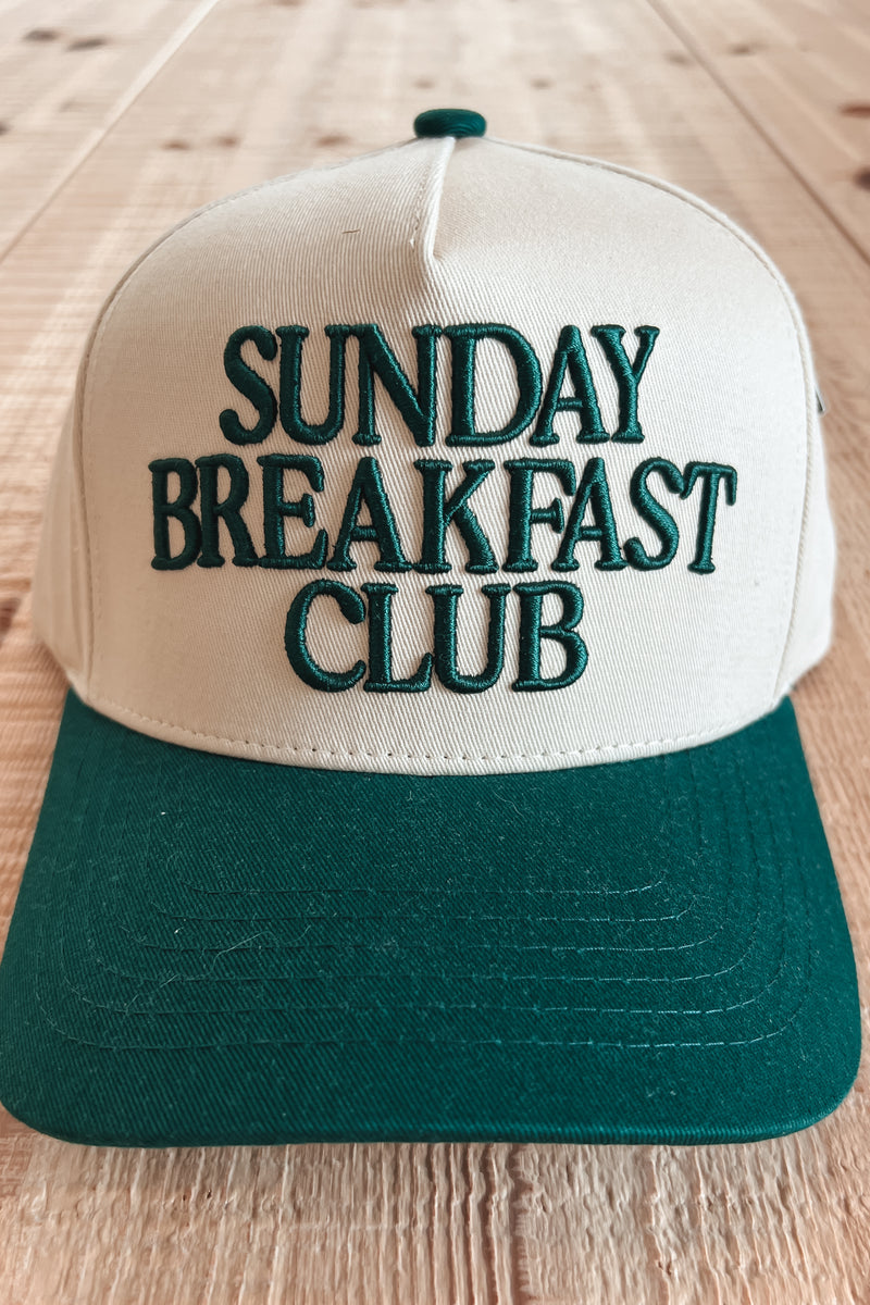 Sunday Breakfast Club Trucker Hat Hunter Green Two Toned 3D Embroidere ...