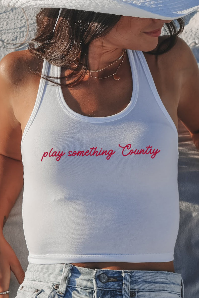 Play Something Country Concert Graphic Cropped Tank Top – Amazing Lace