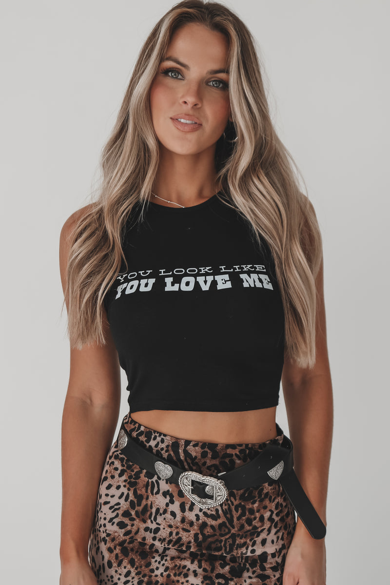 You Look Like You Love Me Concert Graphic High Neck Tank Top – Amazing Lace